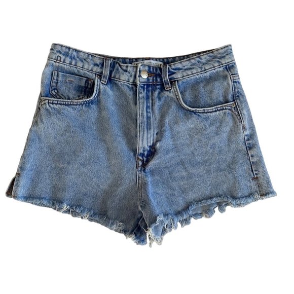 Zara | Shorts | Zara Womens Blue Label Denim Raw Hem Shorts Size 8 ...